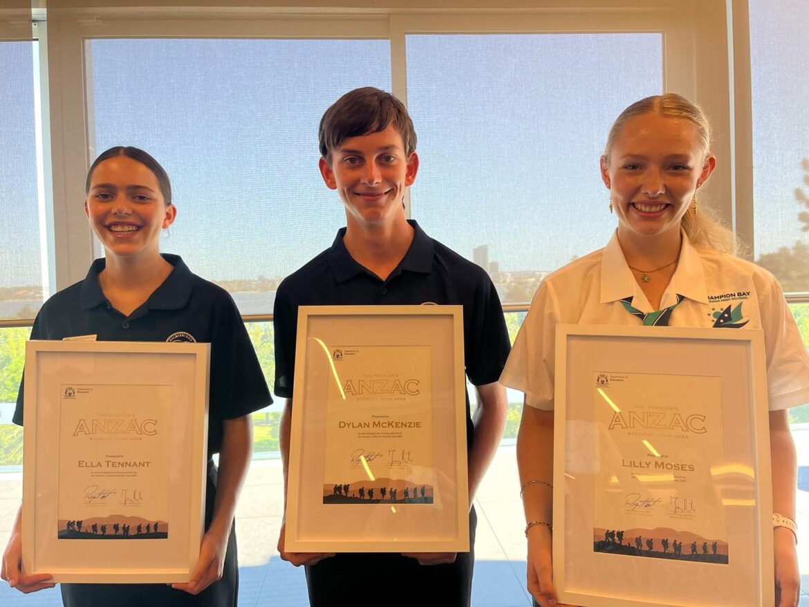 Three GT Online students win a place on the 2025 Premier’s ANZAC ...